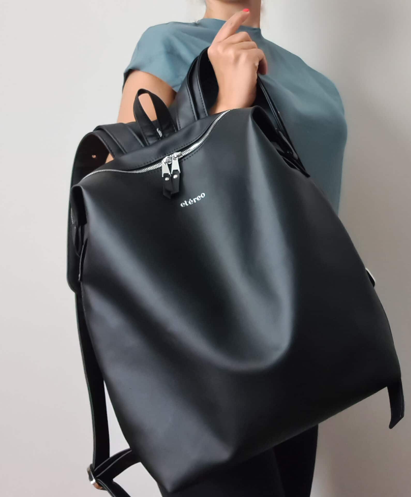 Stunning Black Grape Leather Backpack MAXI | Swiss Impact Store