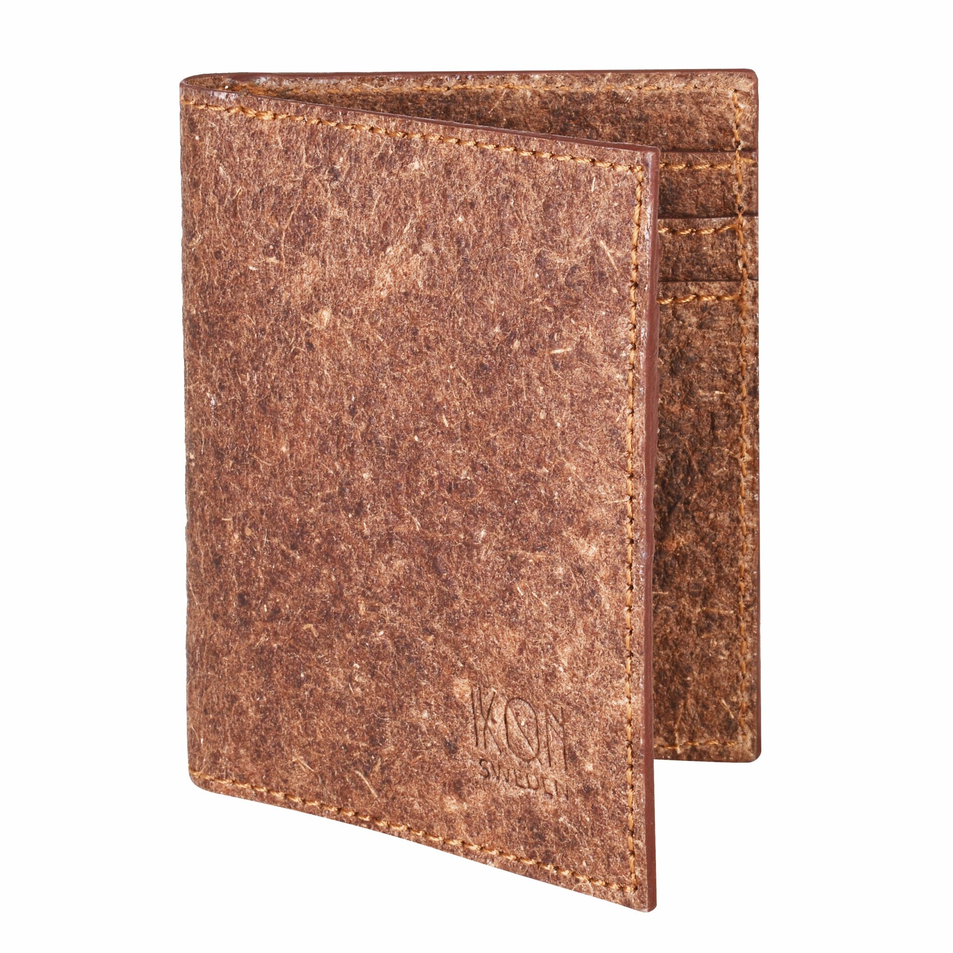 Sustainable Coconut Leather BiFold Card Wallet - Cutch Brown - IKON ...
